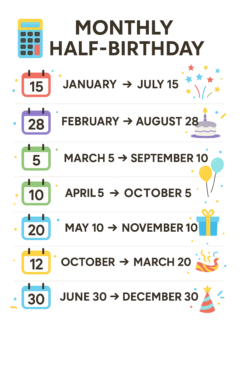 Home - Half Birthday Calculator